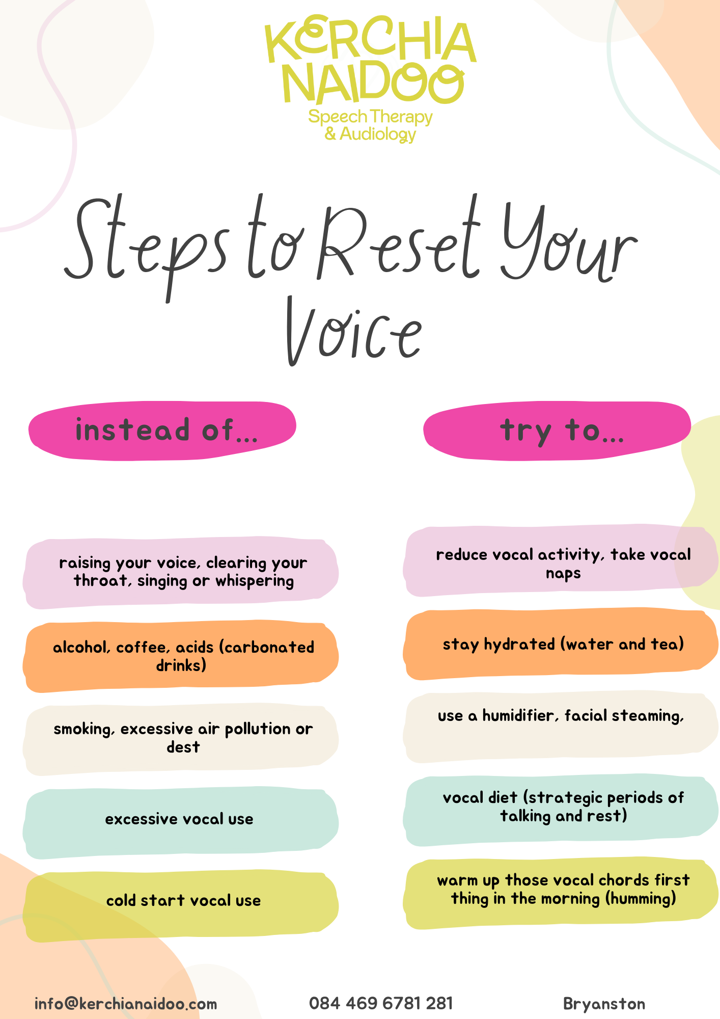 Rest Those Vocal Chords! - Kerchia Naidoo